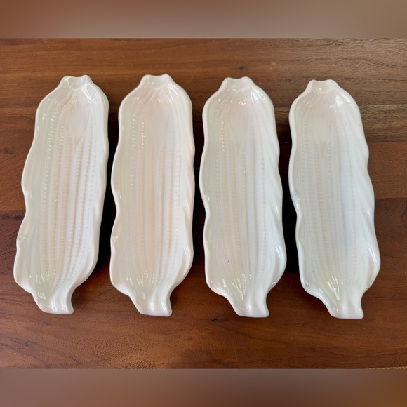 Dining | 4 Vintage Stoneware Corn On The Cob Dishes Plates Trays Made ...